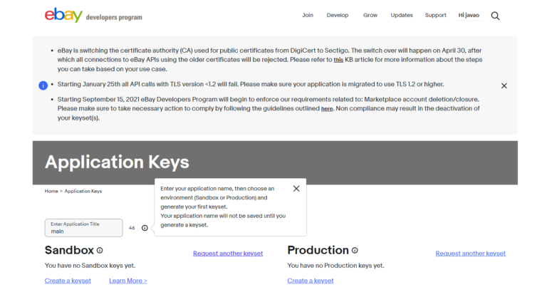eBayのAPI取得方法をまとめたページ