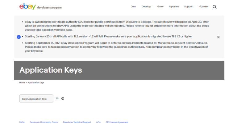 eBayのAPI取得方法をまとめたページ